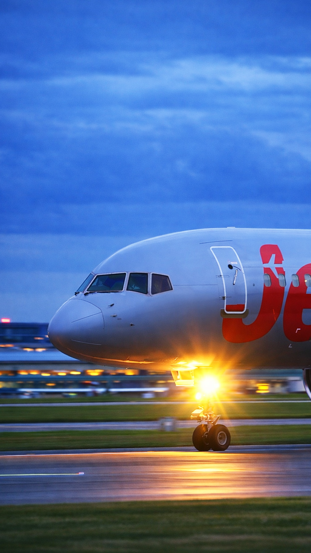 A Passenger Plane Engines Power Up Before Takeoff