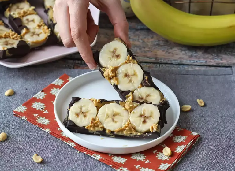 Mini banana, peanut butter and chocolate bars, ultra gourmet with no ...