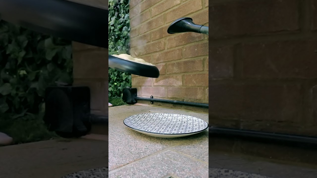 Using a frying pan upside down to make crepes at home