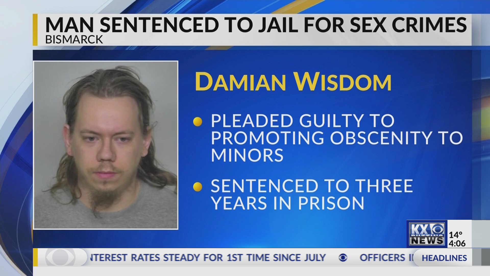 Bismarck man to serve three years in prison for child sex crimes