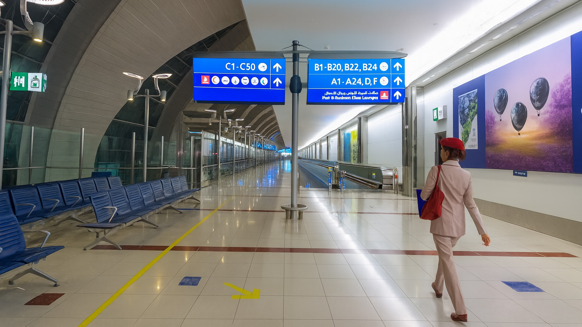 Dubai airport terminal walk experience