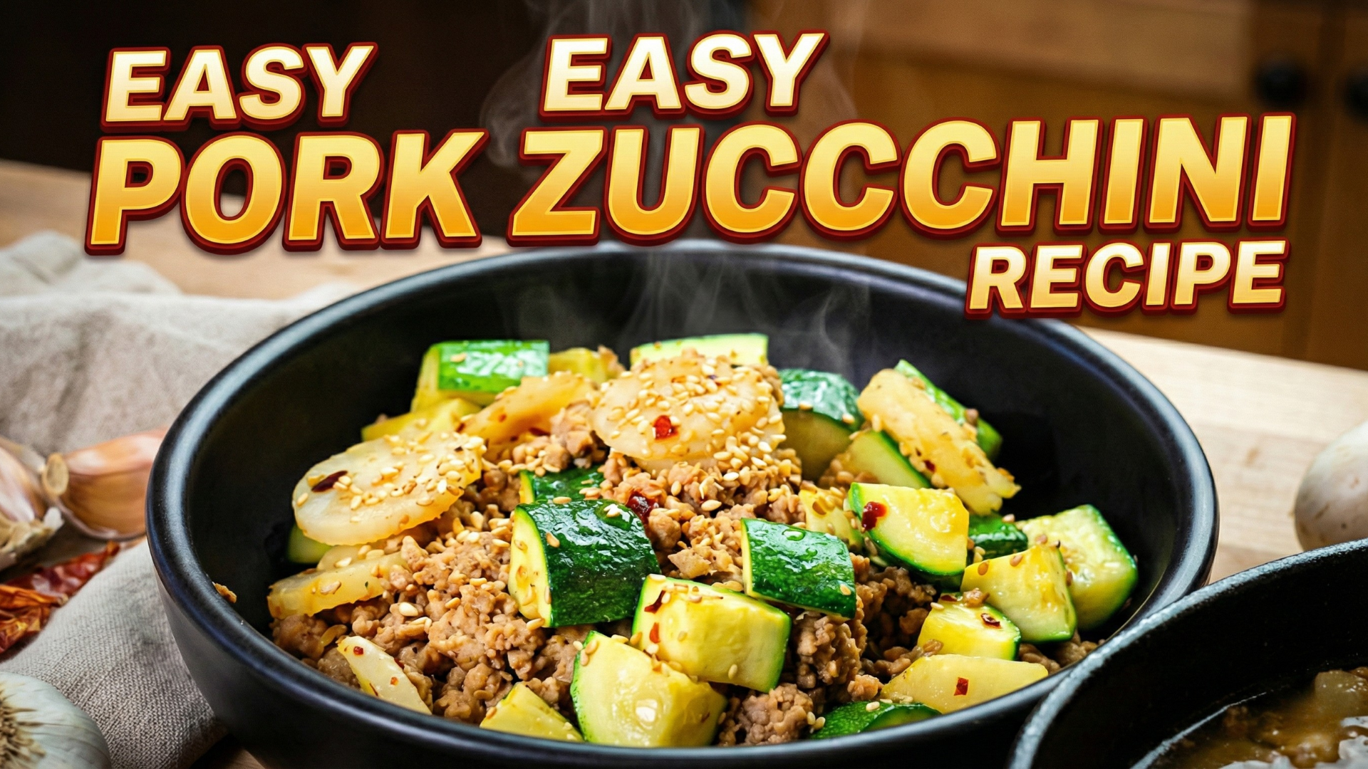 Quick and delicious spicy pork and zucchini stir-fry