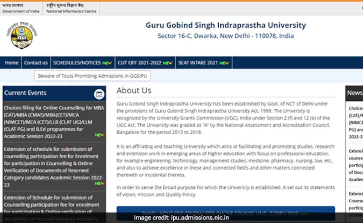 GGSIPU releases information brochure for admission to various courses