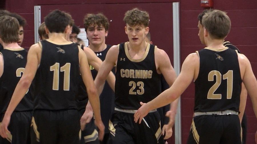 Corning boys hoops win STAC West with record-setting performance, O-M’s ...