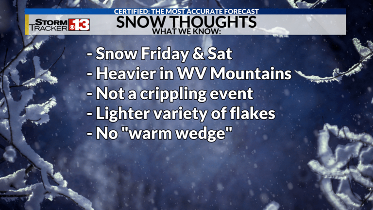 Weekend snow? Info to go: Wednesday night update