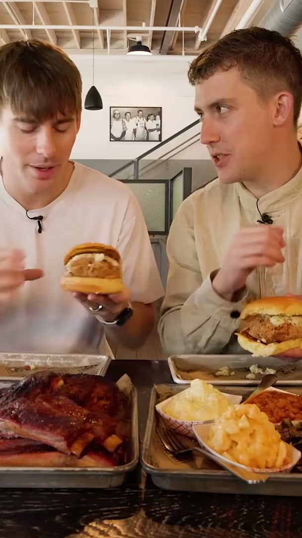 Two Brits try whole hog sandwich!