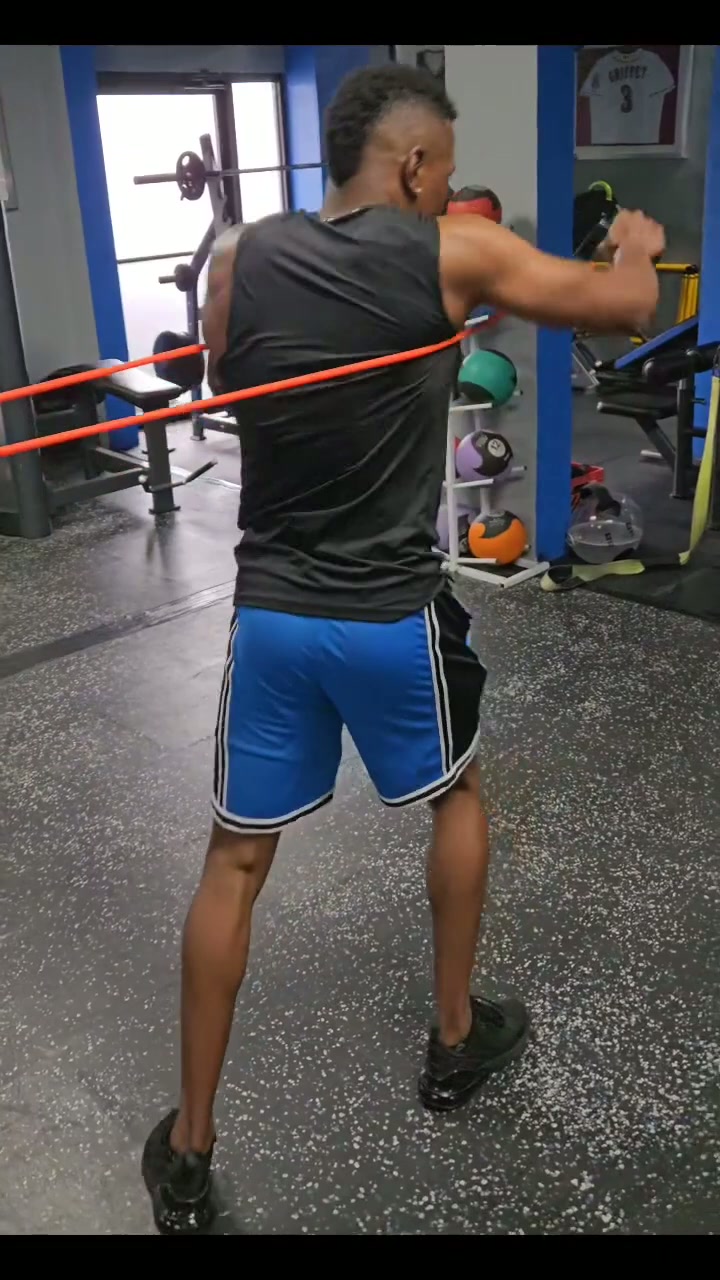 IBF champion Subriel Matias fortifies his power on the resistance bands ...