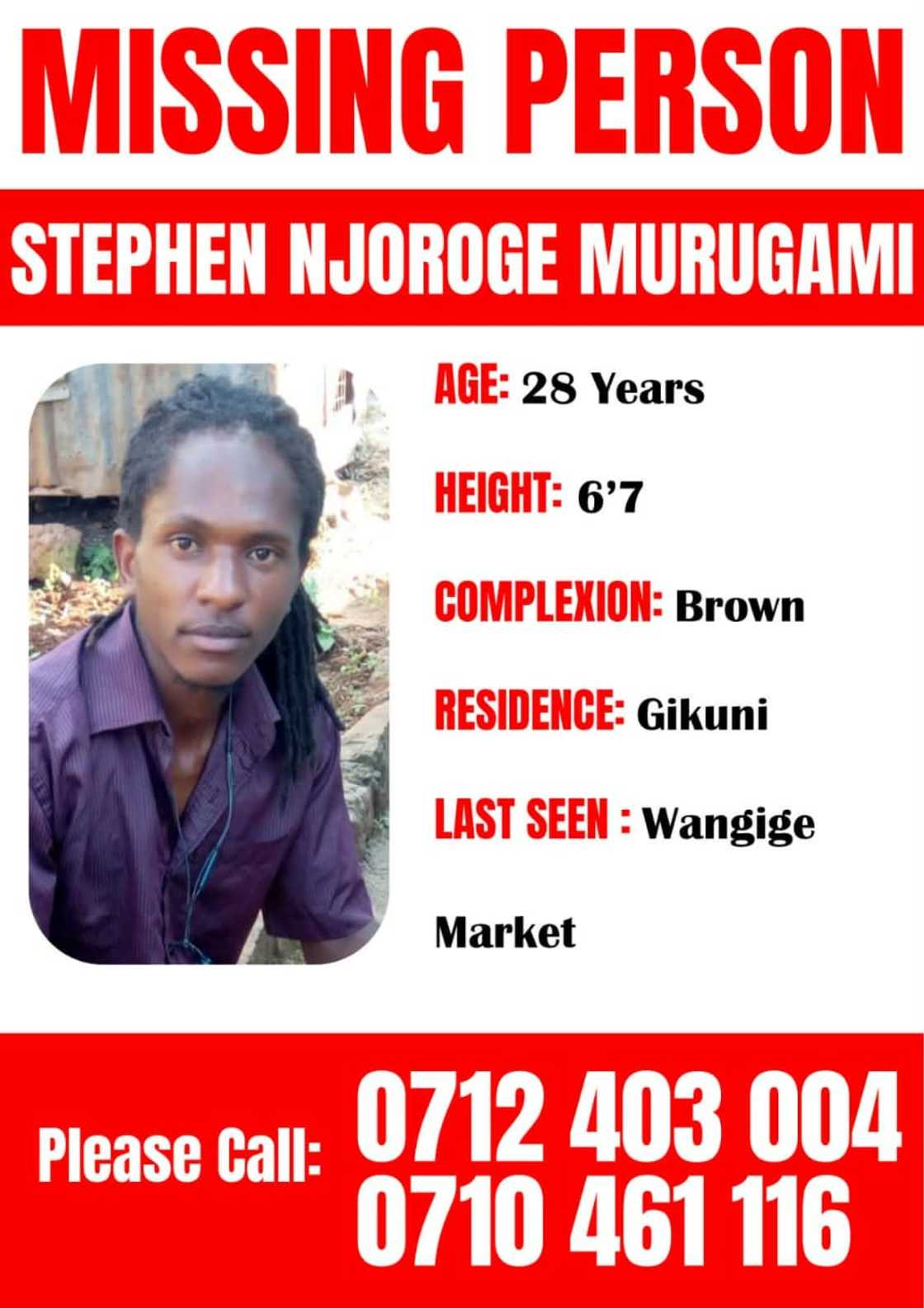 Wangige family in agony after son who left to hustle in market goes ...