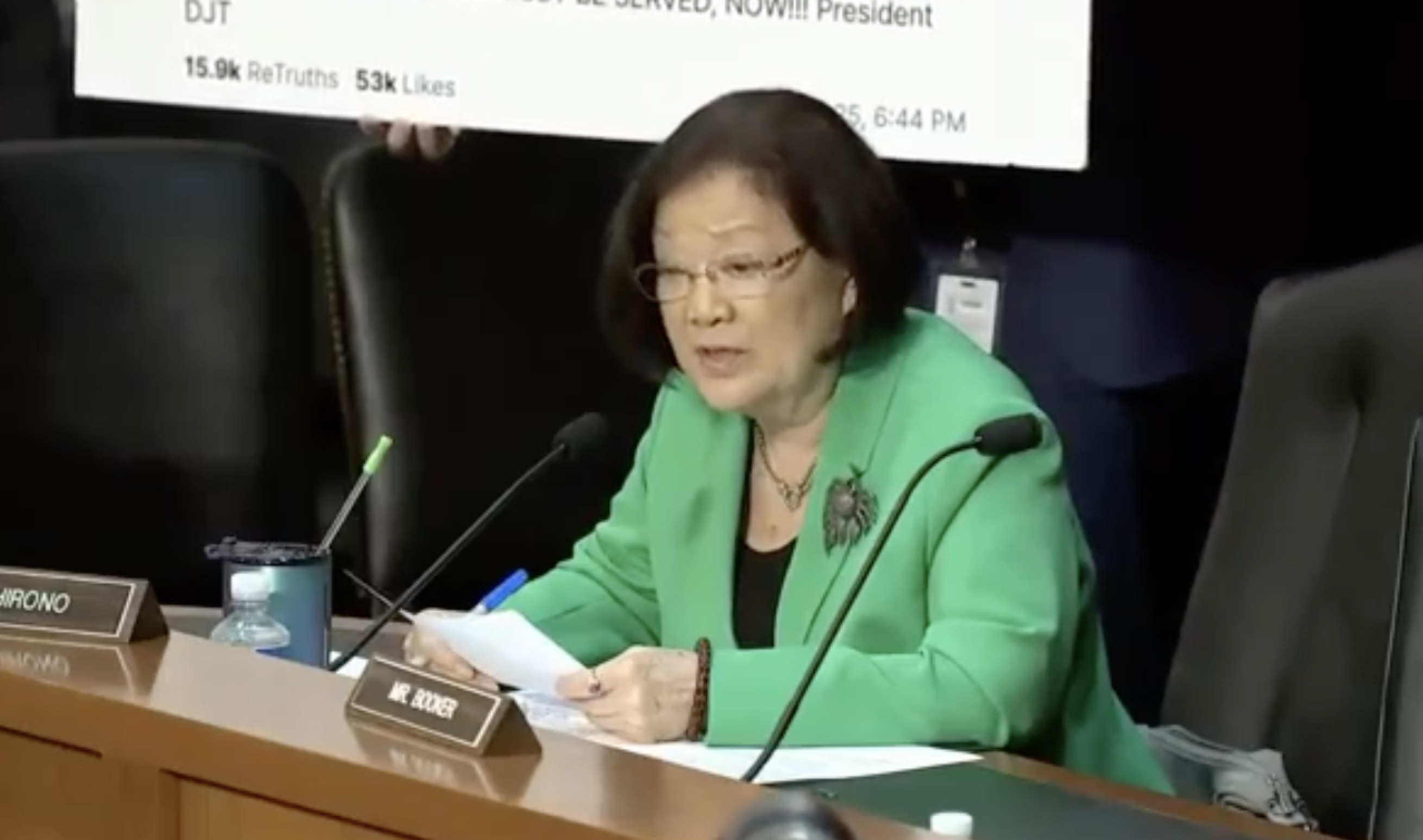 'Do you think that's a good idea?': Mazie Hirono tears into Pam Bondi's ...