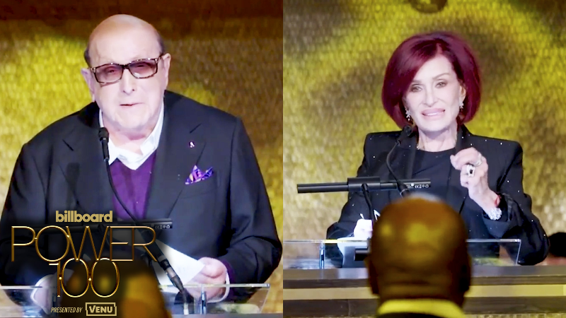 Sharon Osbourne accepts the Visionary Award from Clive Davis & Michelle ...