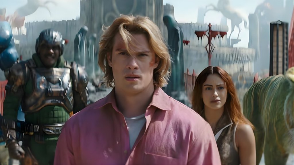 He-Man actors pose with new Masters of the Universe action figures