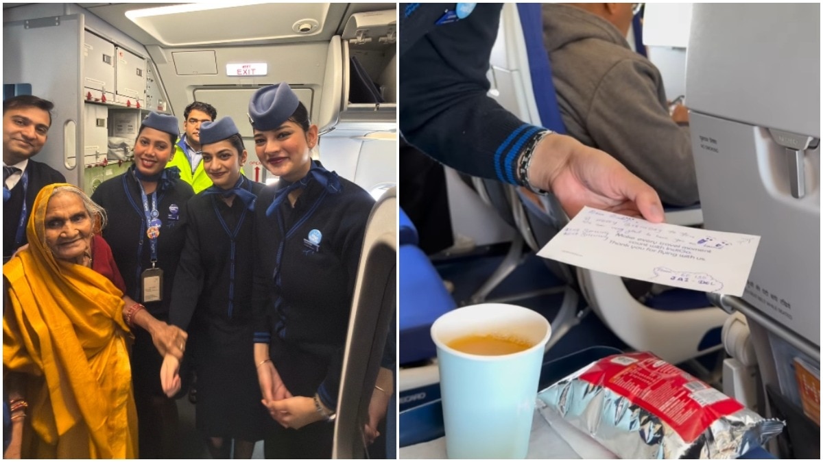 IndiGo air hostess makes elderly passenger's first flight special with ...