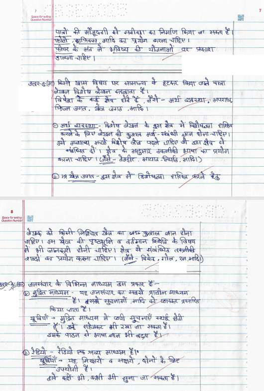 CBSE topper answer sheet class 12 Hindi elective for 2026 board ...