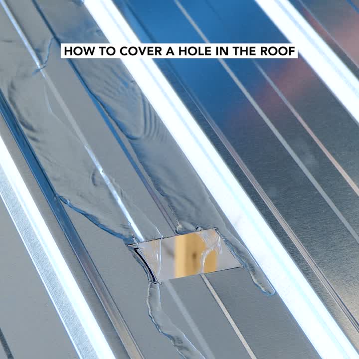 Covering a hole in the roof the easy way