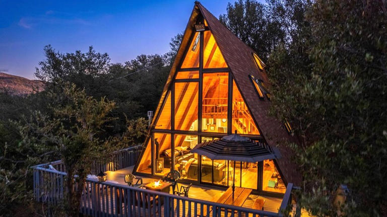 California's secluded mountain A-frame getaway is a chic retreat ...