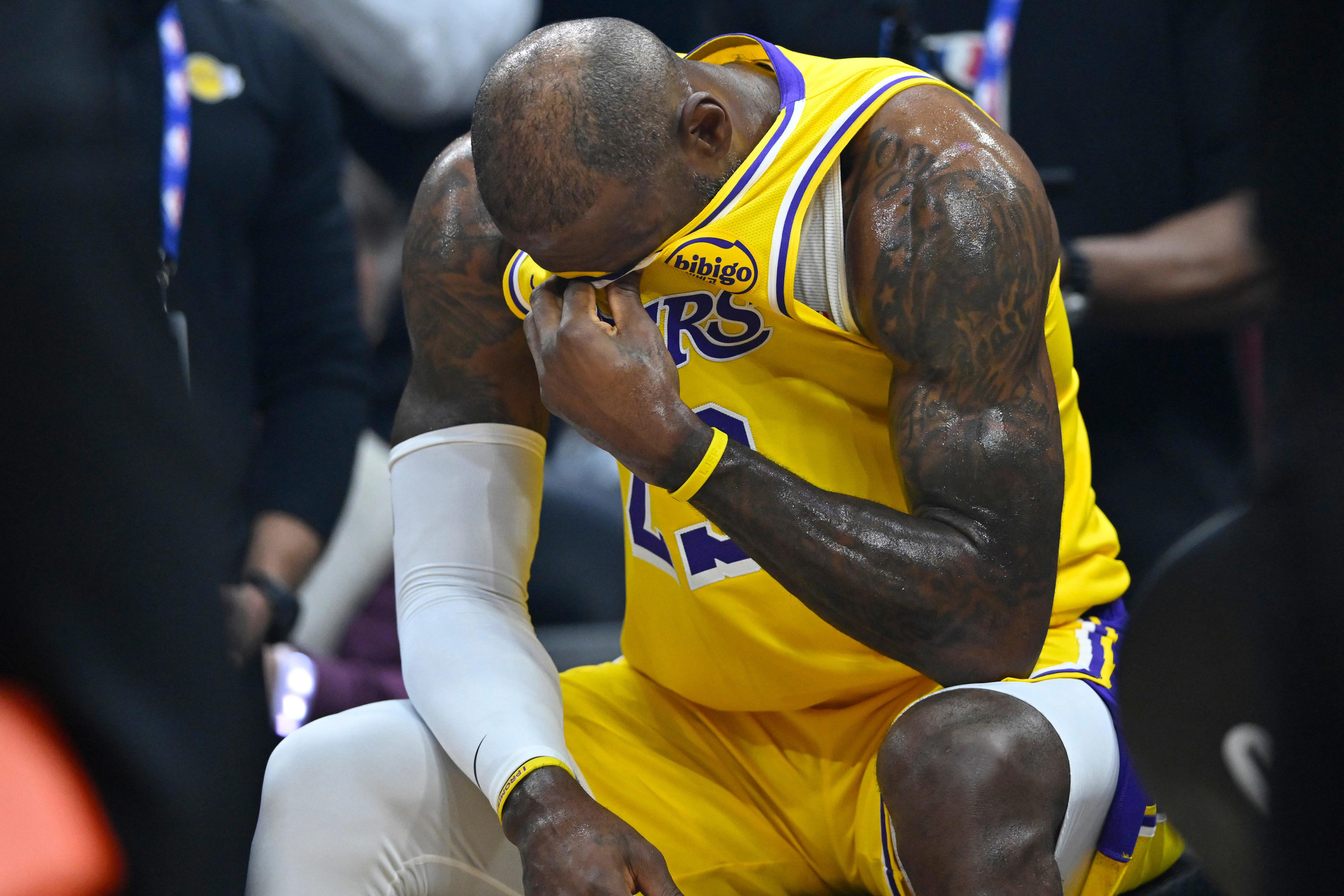 Watch: LeBron gets emotional during video tribute to him in Cleveland