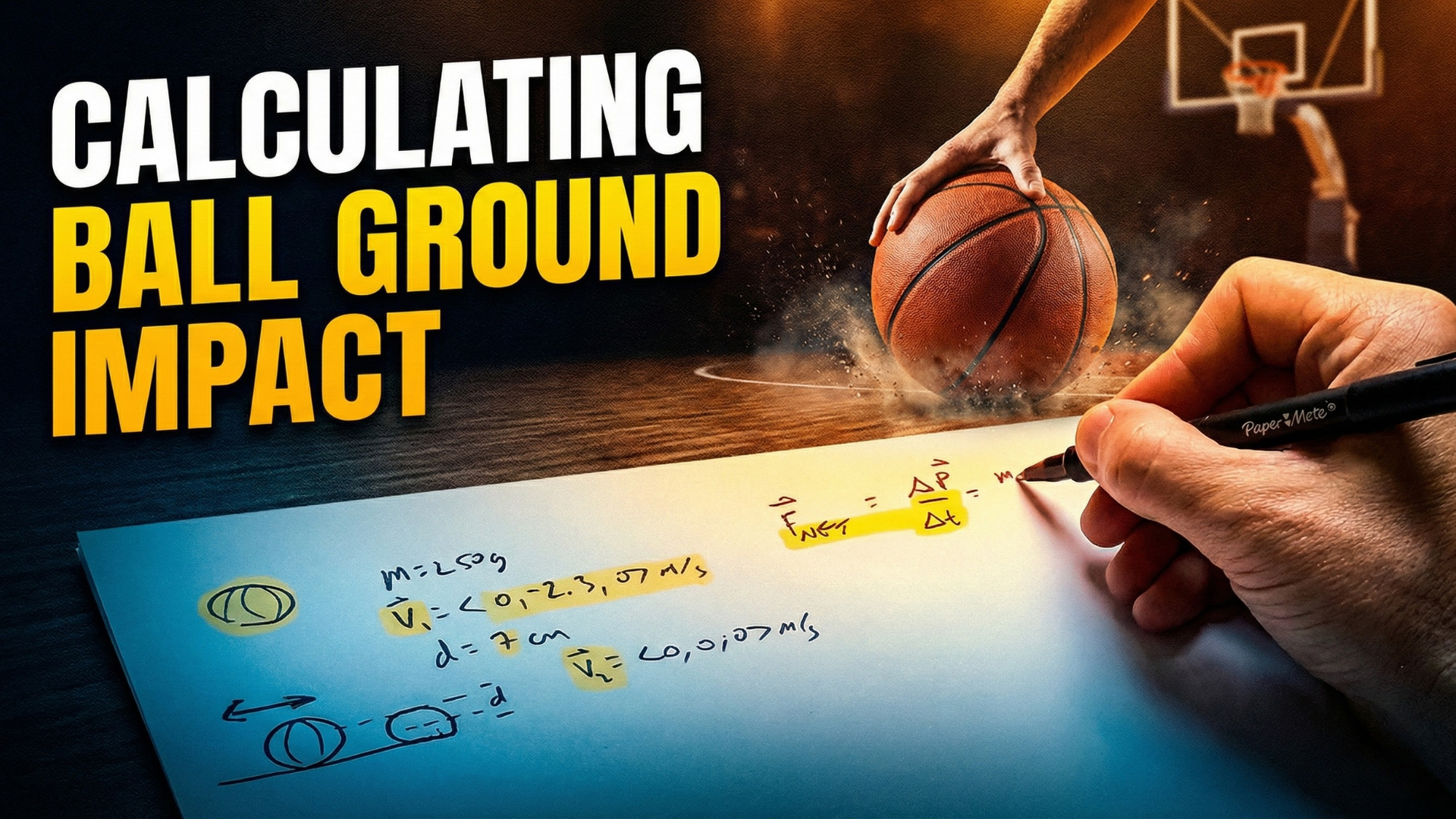 How to calculate the impact force for a basketball bounce