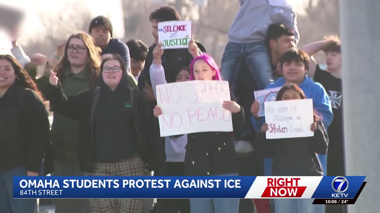 Omaha students hold peaceful protest against Immigration and Customs ...