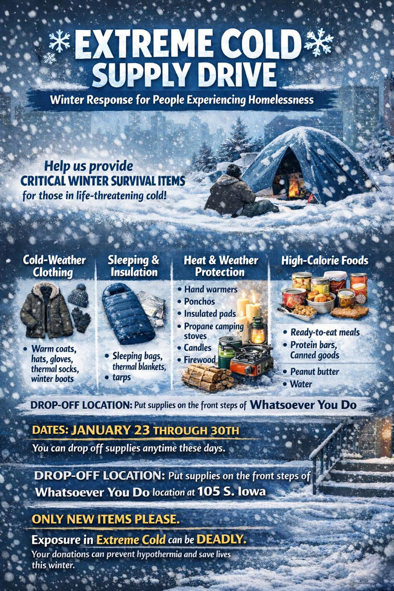 Organizations launch extreme cold supply drive in Ottumwa