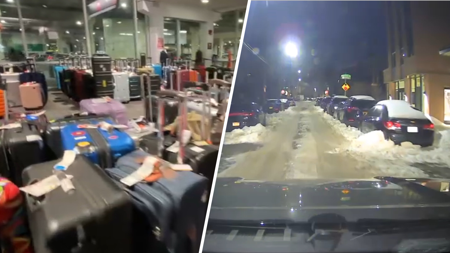 Luggage fills PHL terminal, cars still stuck in snow due to Sunday's storm