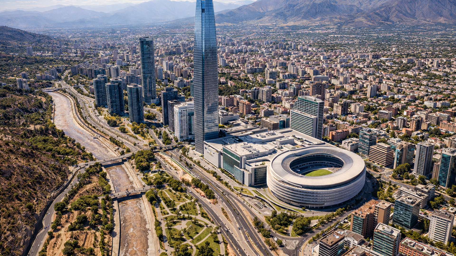 Skyline geometry seen from the sky