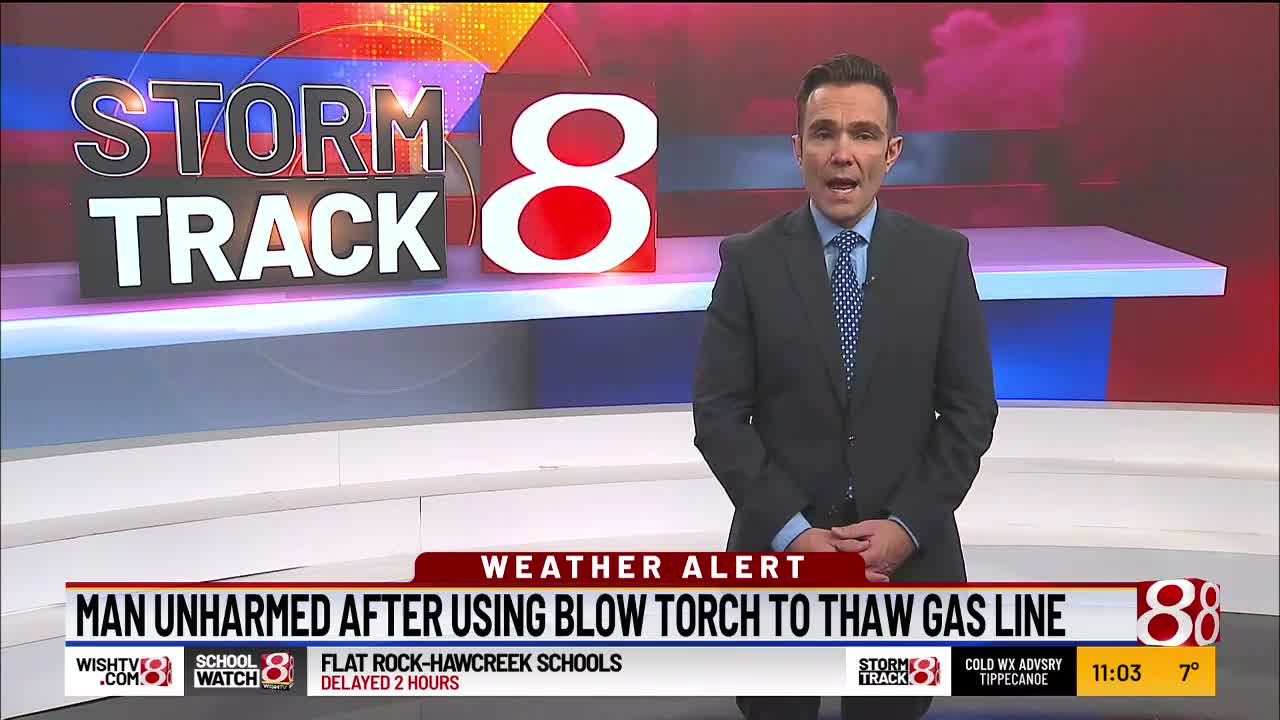Man unharmed after using blow torch to thaw gas line