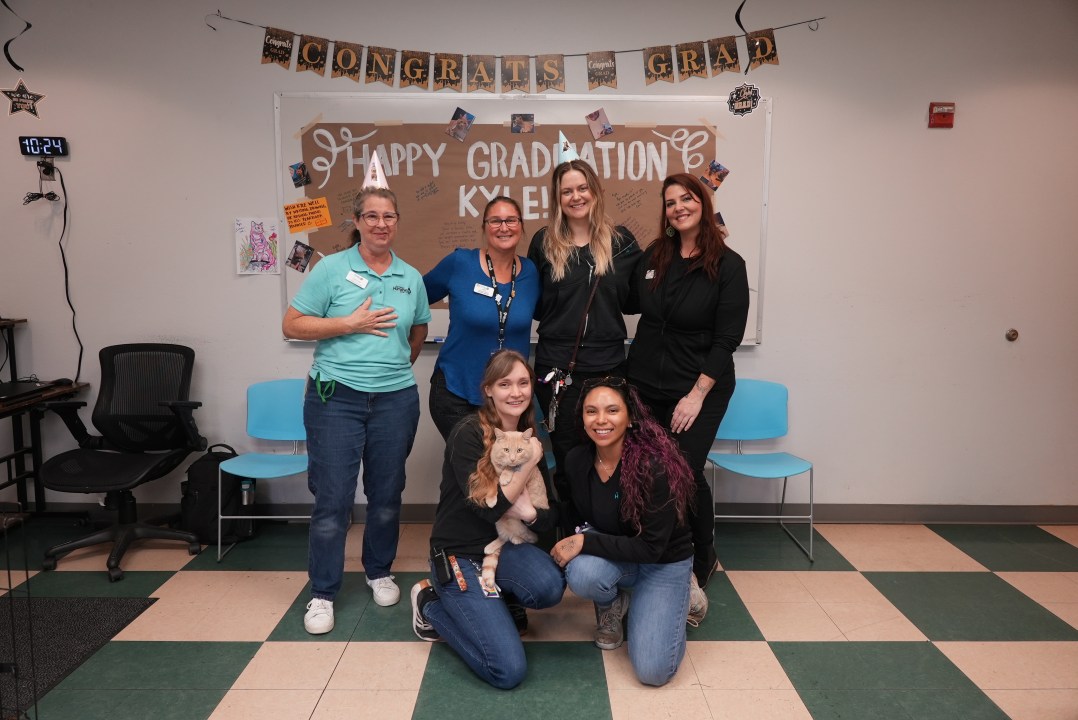 Humane Society holds special graduation for cat who survived coyote attack