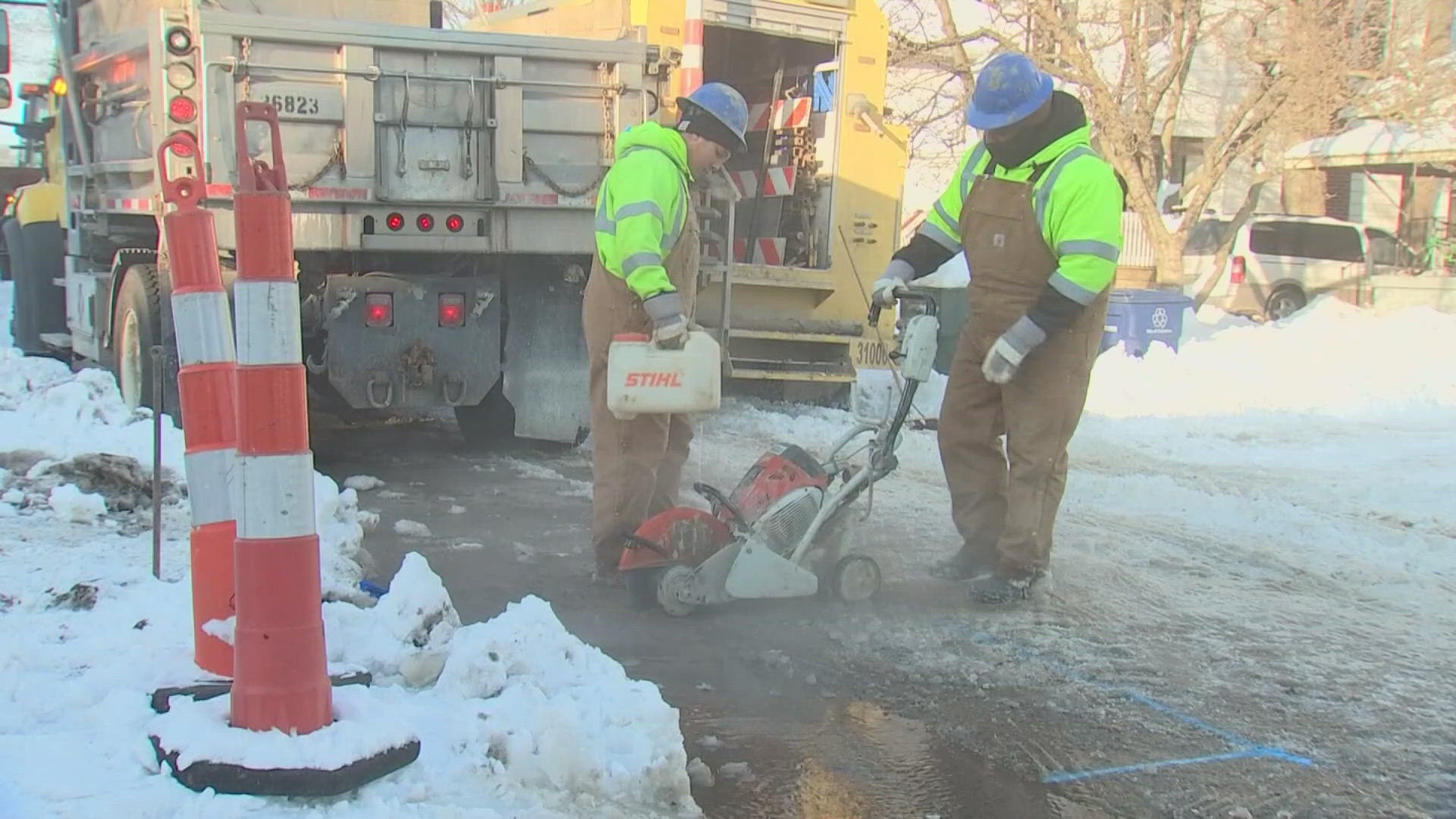 Columbus residents freed from icy trap after 5-day water line ordeal