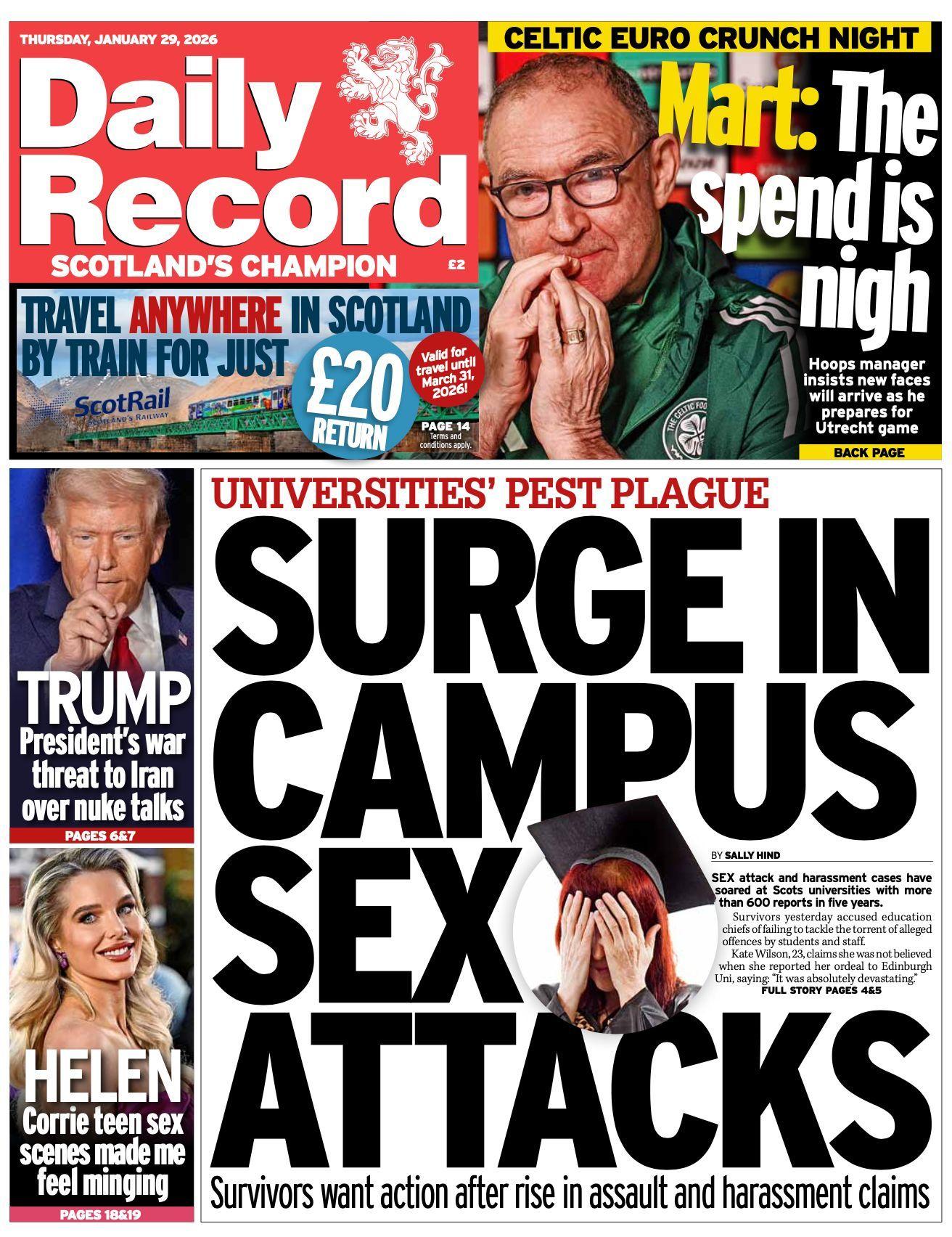 Scotland's papers: Iran 'countdown' and Fettes failed to protect pupils