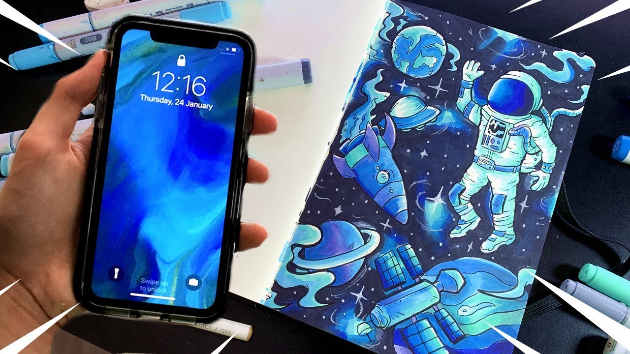 Creating space art on an iPhone with markers