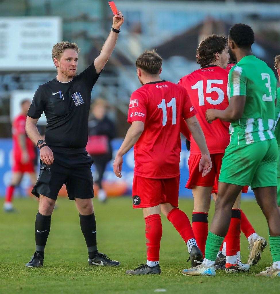 Ashford United manager Craig Stone defends Sam Hasler following his red ...