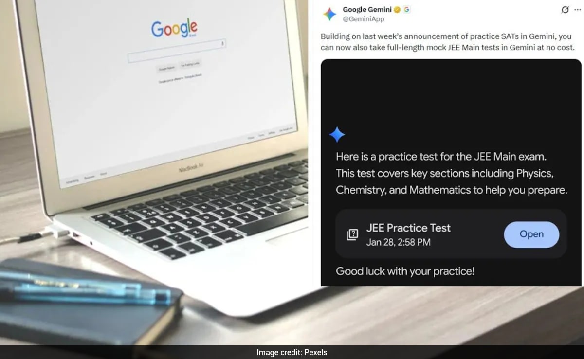 After SAT practice, Google Gemini offers free full-length JEE Main mock ...