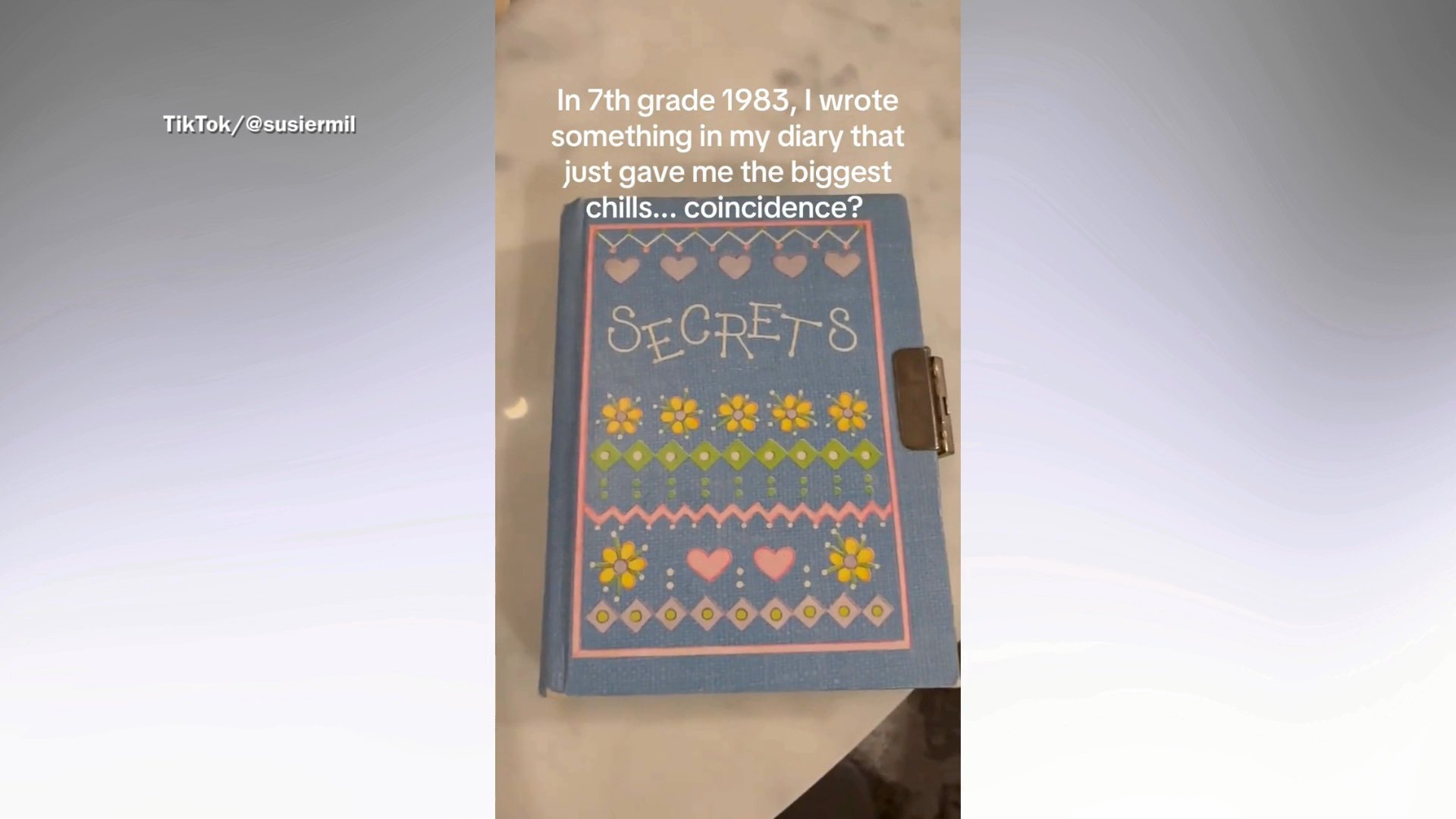 Woman stunned as her 1983 diary entry links back to 2026