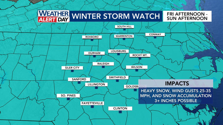 3+ inches of snow likely this weekend, winter storm watch issued