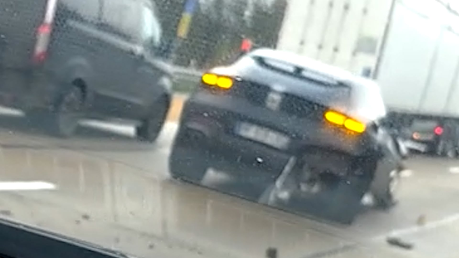 Spurs footballer's Ferrari stranded on motorway after tyre blowout