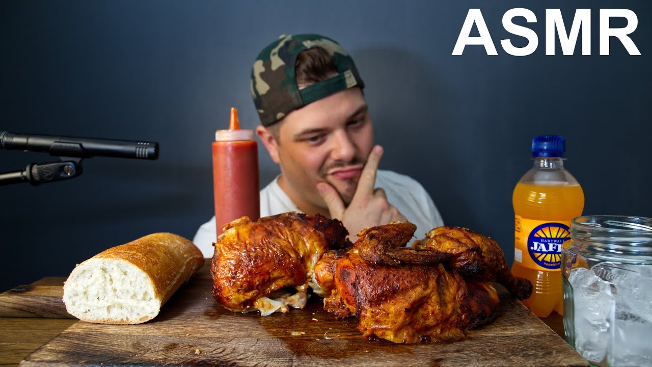 ASMR whole rotisserie chicken mukbang – satisfying eating sounds