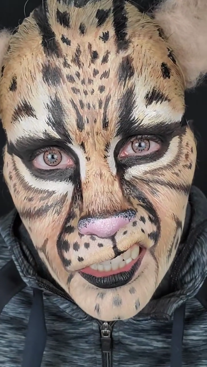Angry kitty SFX makeup transformation