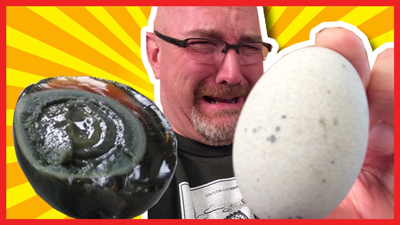 Preserved duck egg challenge or century egg challenge yikes!