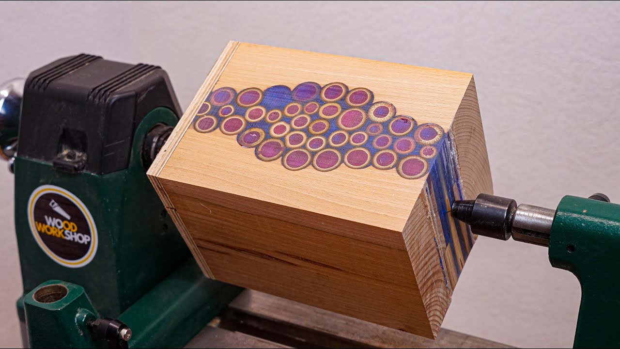 Vibrant woodturning feat. bamboo sticks