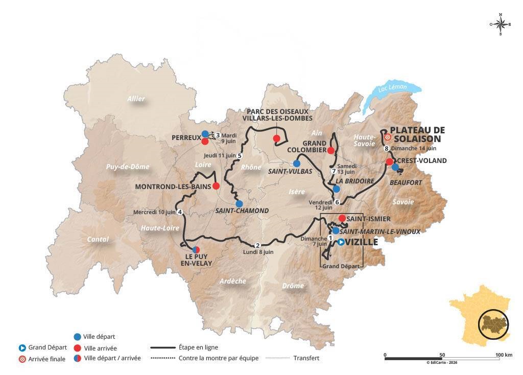 Analisi percorso Tour Auvergne – Rhône-Alpes (ex Delfinato) 2026: 8 ...