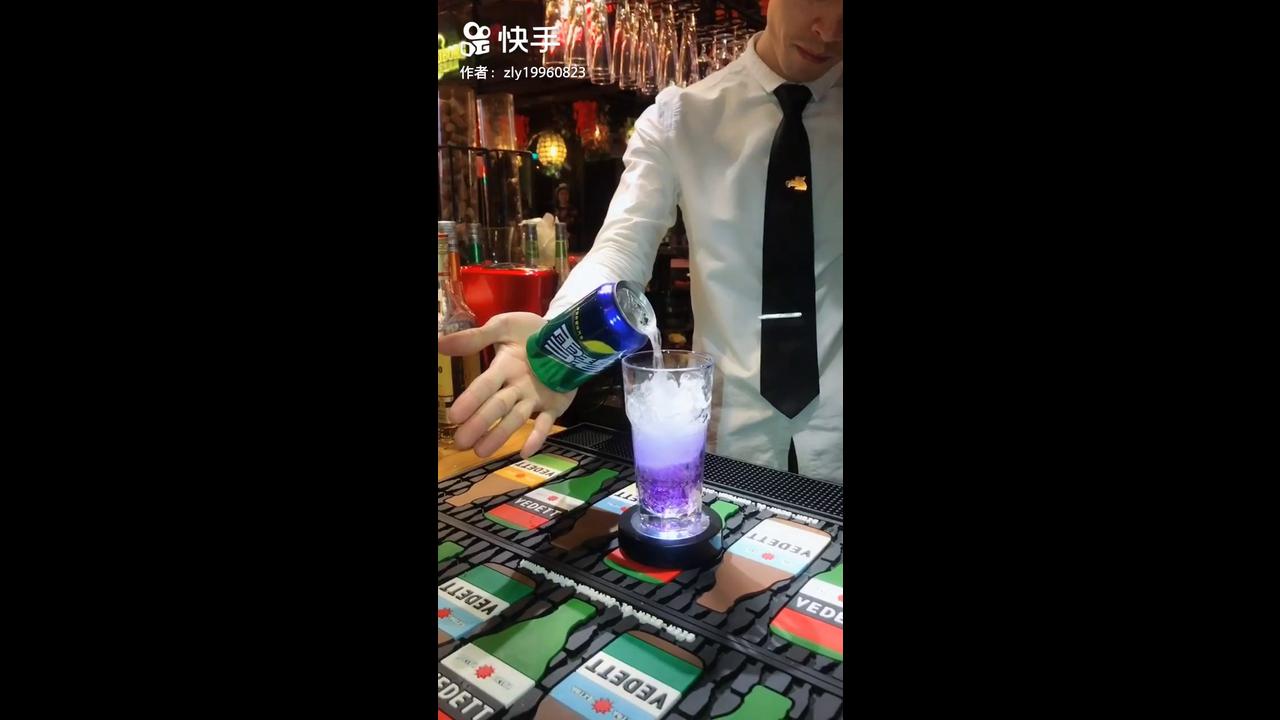 Showcasing pink nebula cocktail making and creating a colorful cosmic ...