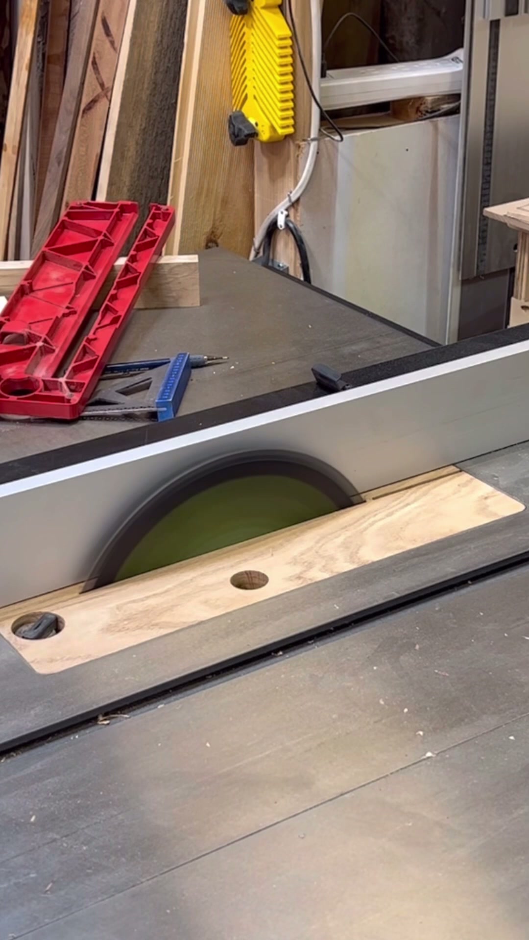 First cut with a zero clearance table saw insert #tablesaw #woodworking ...