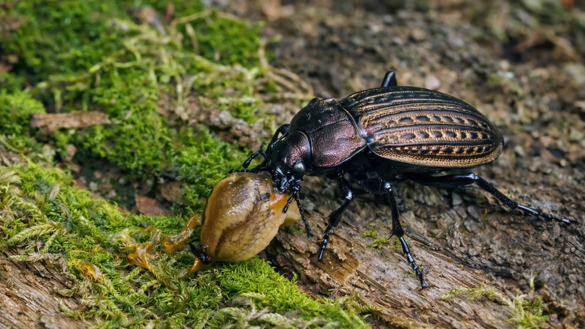 Caught this beetle having a meal