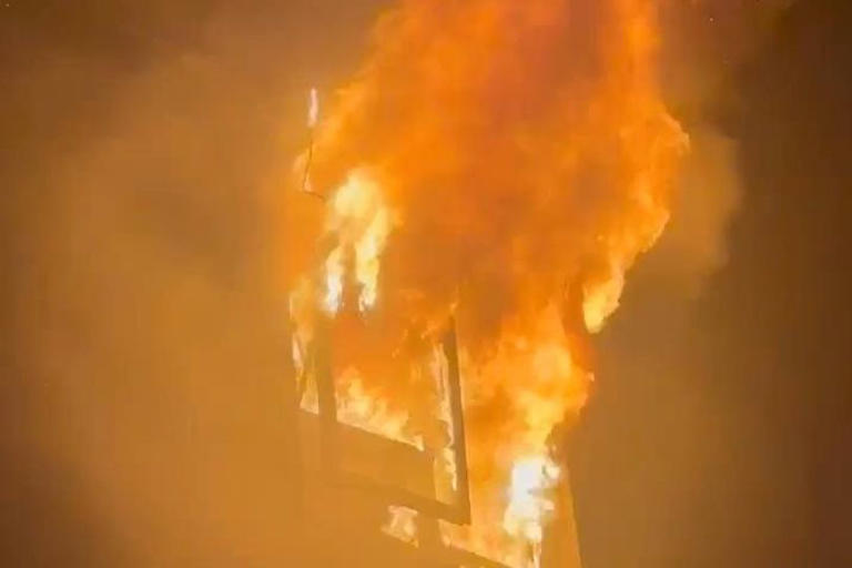 Huge fire rips through flat in Fife as emergency services race to scene