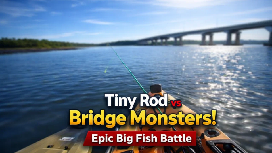 Tiny rod vs bridge monsters! Epic big fish battle