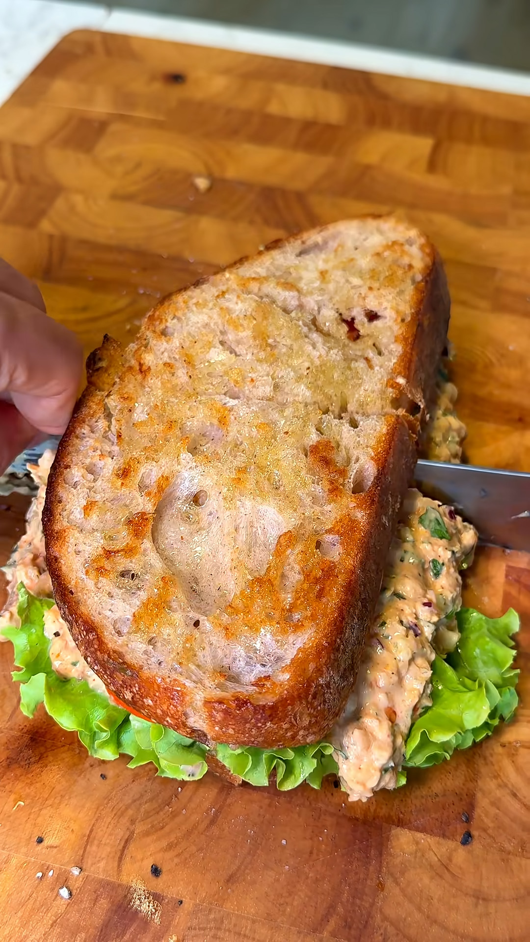 Quick vegan chickpea sandwich for lunch