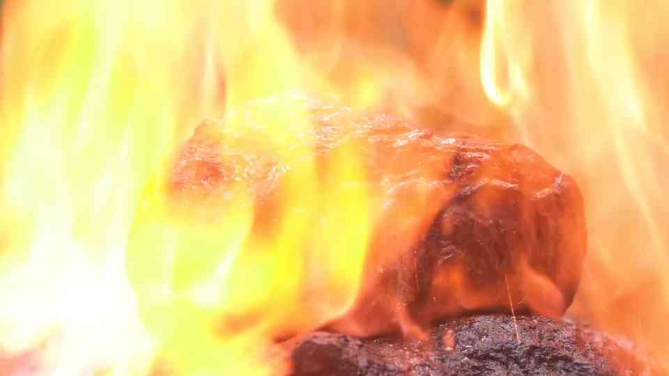 This 1kg steak was cooked on a burning stone