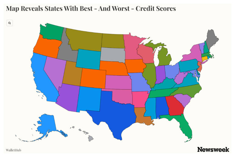 Map reveals states with best—and worse—credit scores