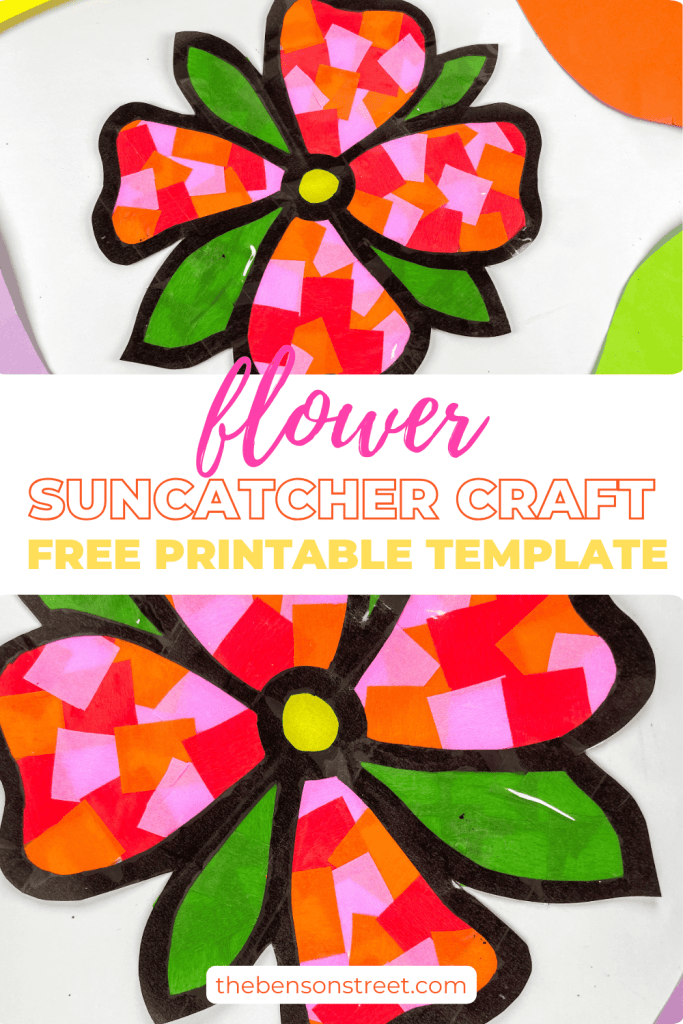 How to make a flower suncatcher craft for kids with template