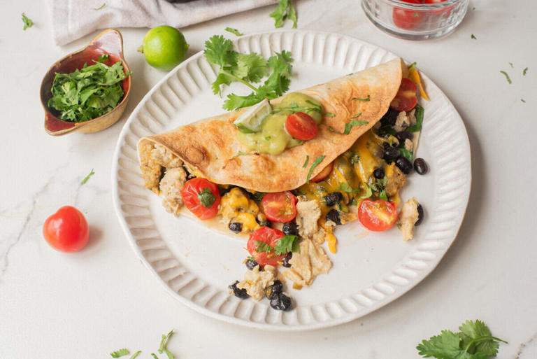 Vegetarian breakfast quesadilla